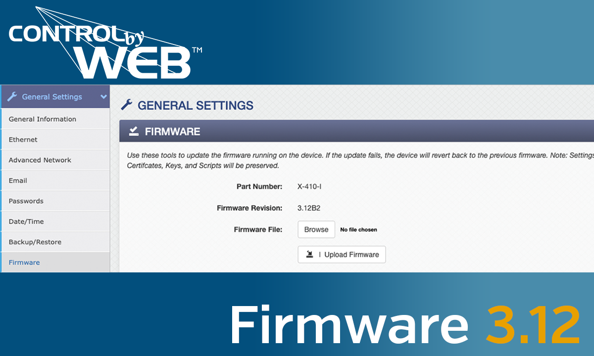 ControlByWeb® Firmware v3.12 Release Notes - ControlByWeb